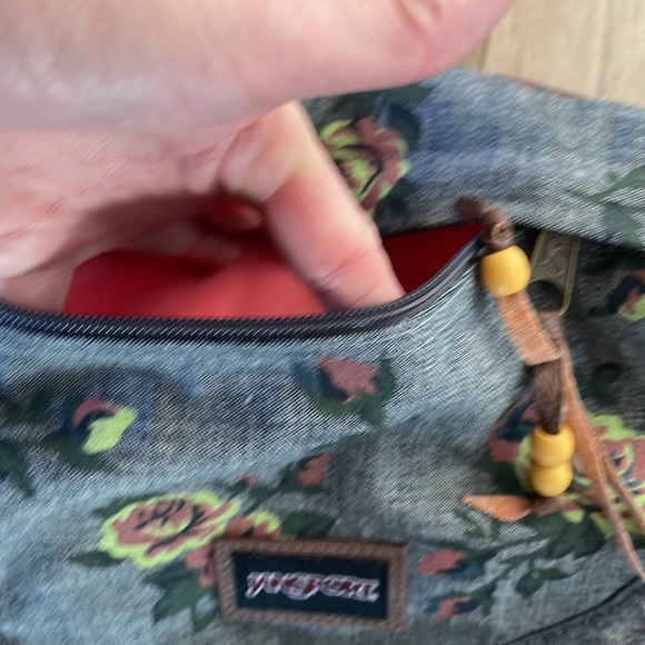 Jansport | Accessories | Rare Jansport Drawstring Closure Floral Denim ...